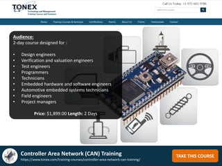 Controller Area Network (CAN) Training | PPTX