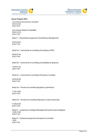 Controller Certificat 2012 Ro | PDF