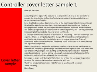 Controller cover letter | PPTX