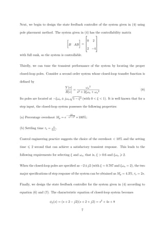 The Controller Design For Linear System: A State Space Approach | PDF