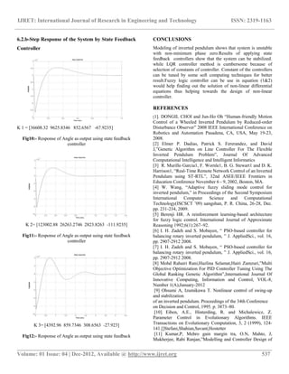 Controller design of inverted pendulum using pole placement and lqr | PDF