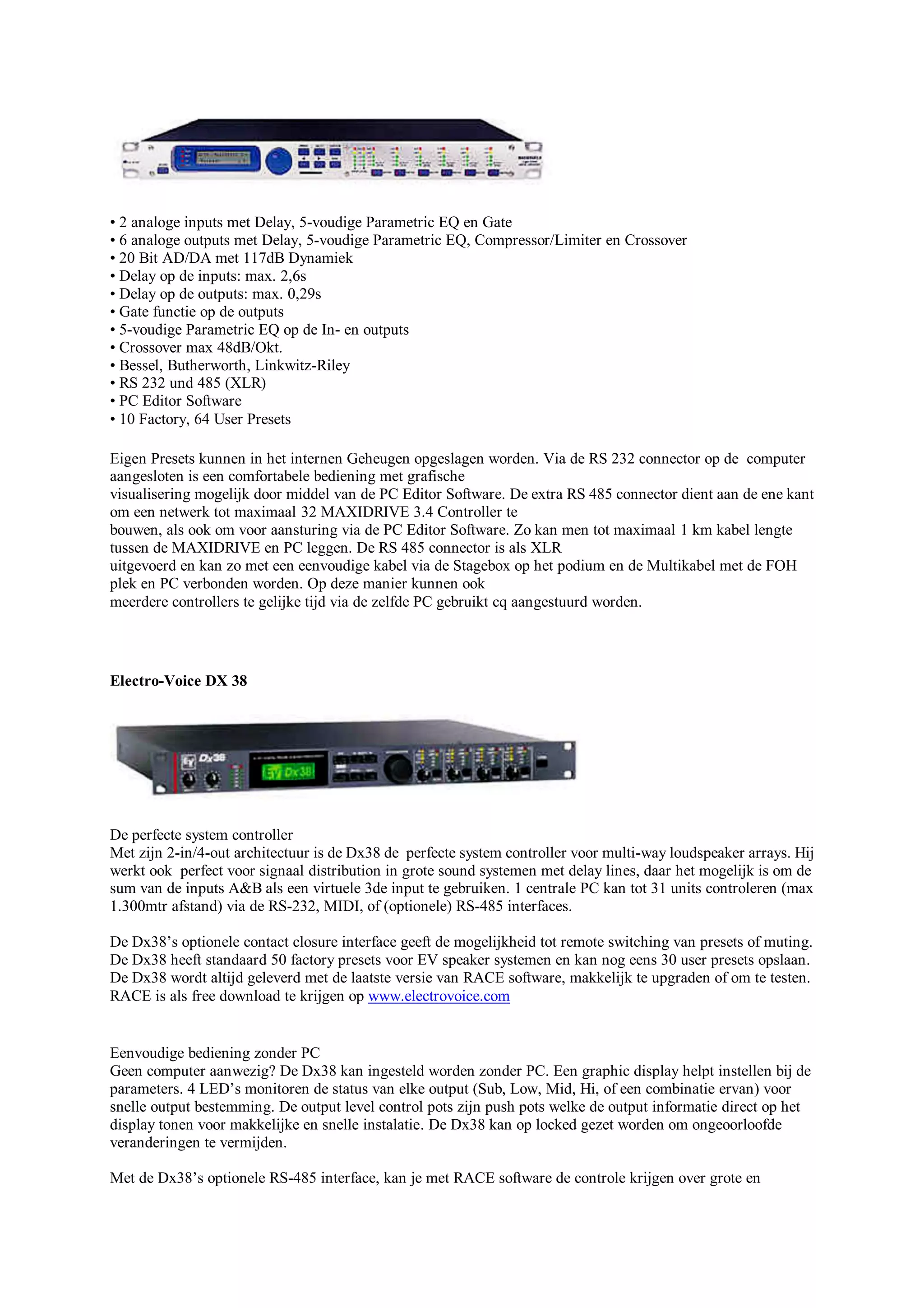 Behringer DCX2496 Ultradrive Pro Controllers | PDF | Digital Audio ...