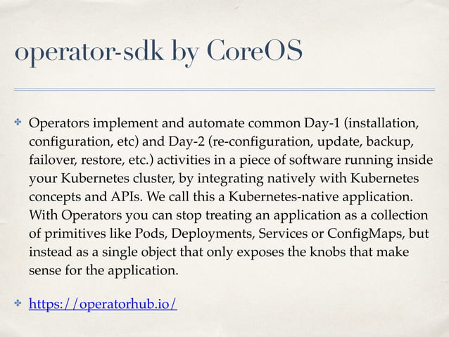 Brief intro to K8s controller and operator | PDF