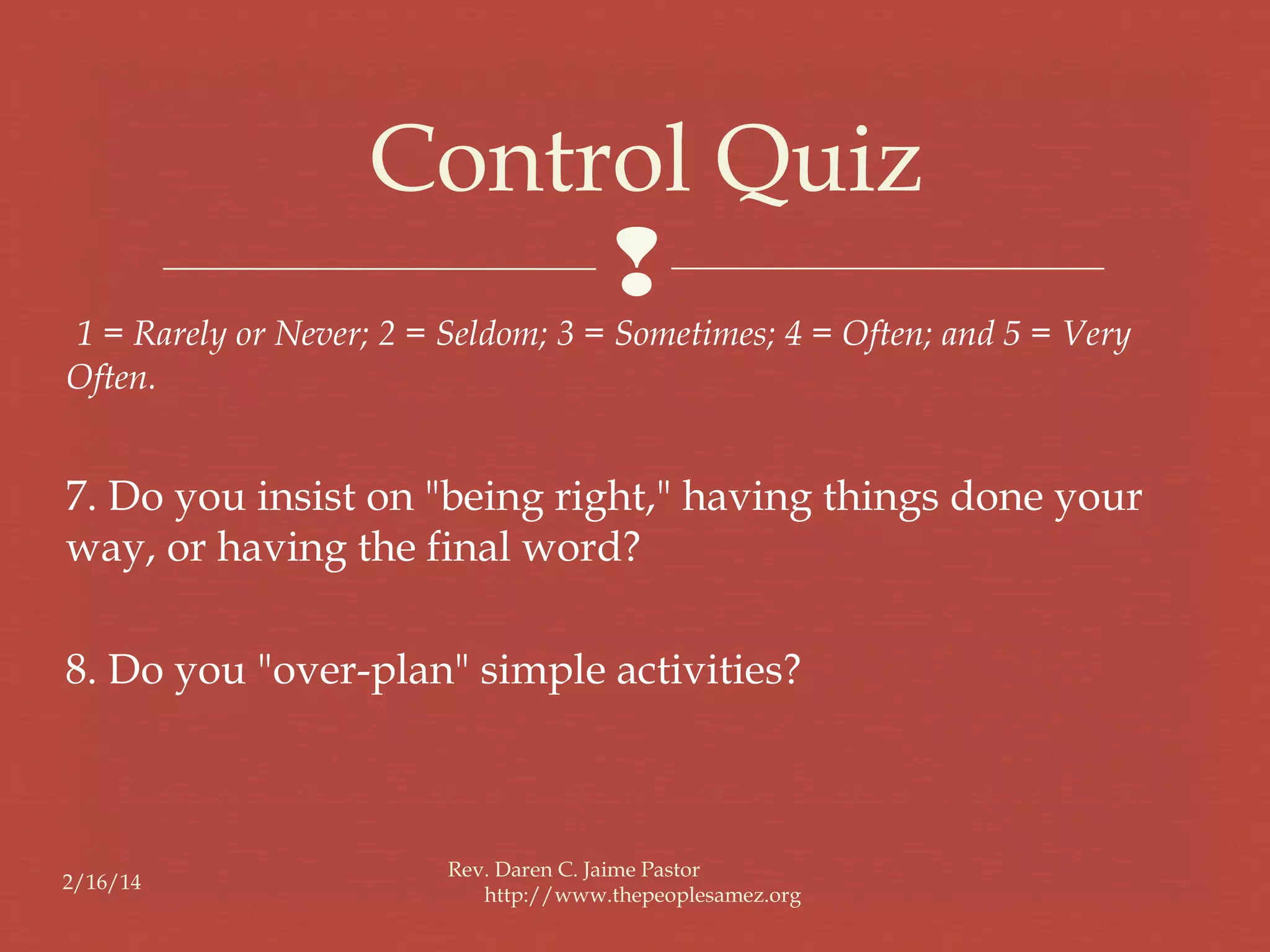 Controlling - Bible Study | PPT