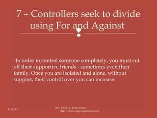Controlling - Bible Study | PPT