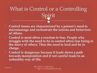 Controlling - Bible Study | PPT