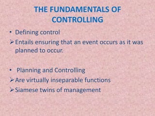 Controlling (Principles of Management) | PPTX