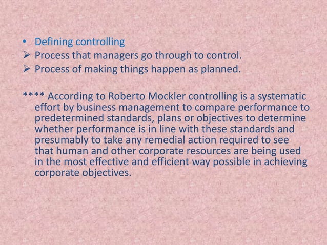 Controlling (Principles of Management) | PPTX