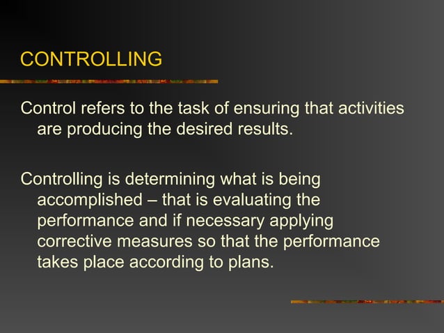 controlling - management | PPT | Business Accounting & Finance | Business