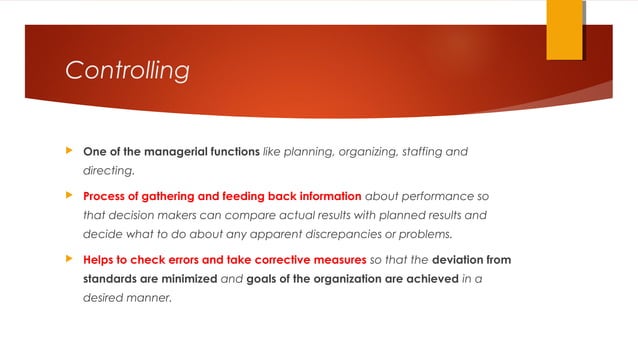 Organizational controlling | PPT | Business Accounting & Finance | Business