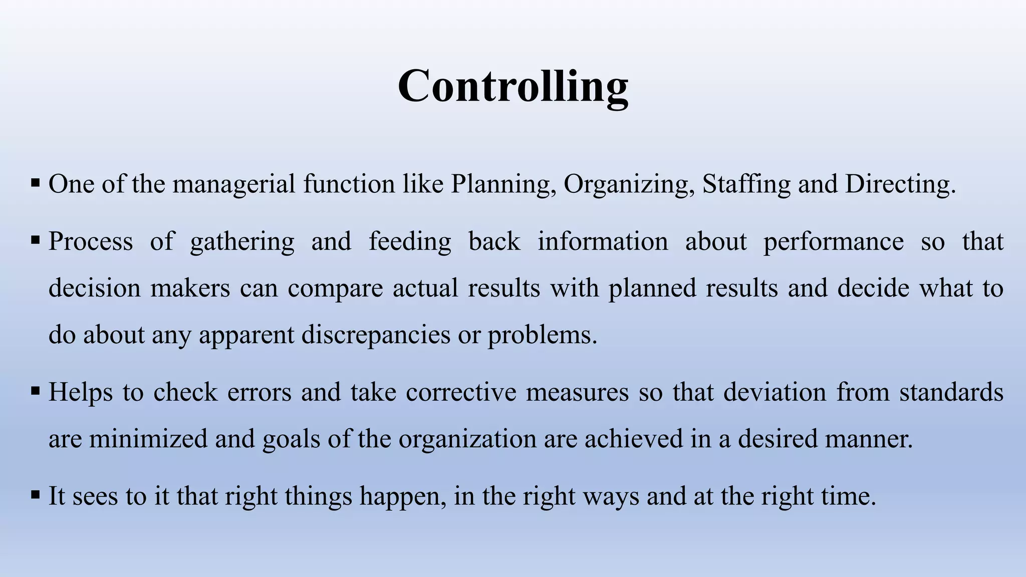 Controlling-Type, Process, Barriers &Techniques | PPTX