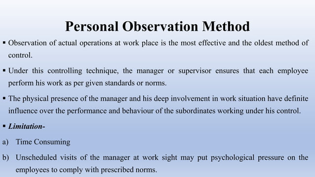 Controlling-Type, Process, Barriers &Techniques | PPTX | Business Accounting & Finance | Business