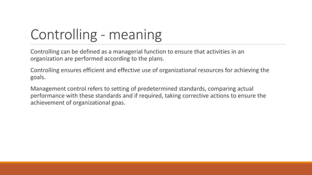 Controlling | PPTX | Business | Business and Finance