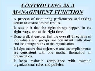 CONTROLLING its function, purpose,actions | PPT