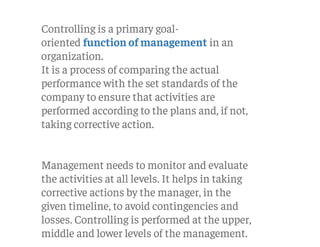 Controlling Management Controlling Management | PDF