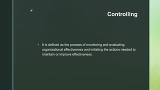 CONTROLLING IN MANAGEMENT MASTER IN BUSINESS | PPT