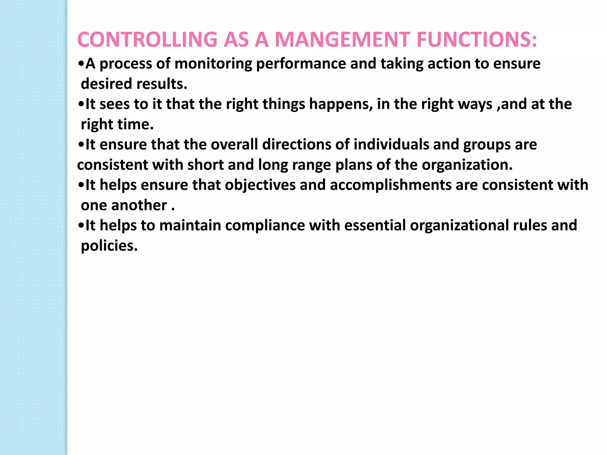Controlling ppt | PPTX | Healthcare Industry | Industries