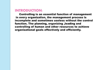 Controlling ppt | PPTX