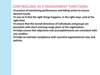 Controlling ppt | PPTX