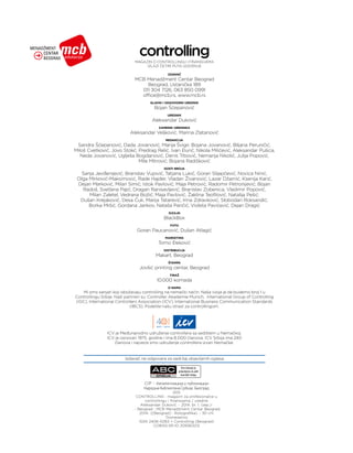 CONTROLLING MAGAZIN #11 MENADŽMENT CENTAR BEOGRAD | PDF