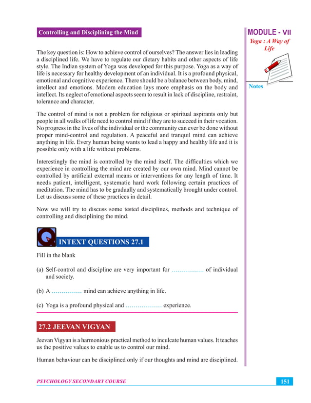 Controlling and disciplining the mind | PDF