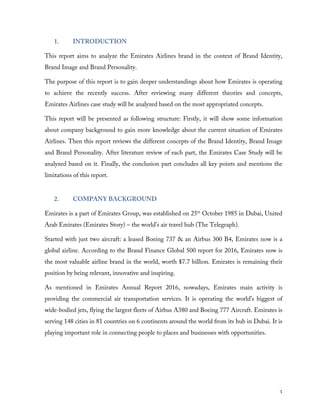 EMIRATES AIRLINES: Controlling and harmonizing brand identity, image ...