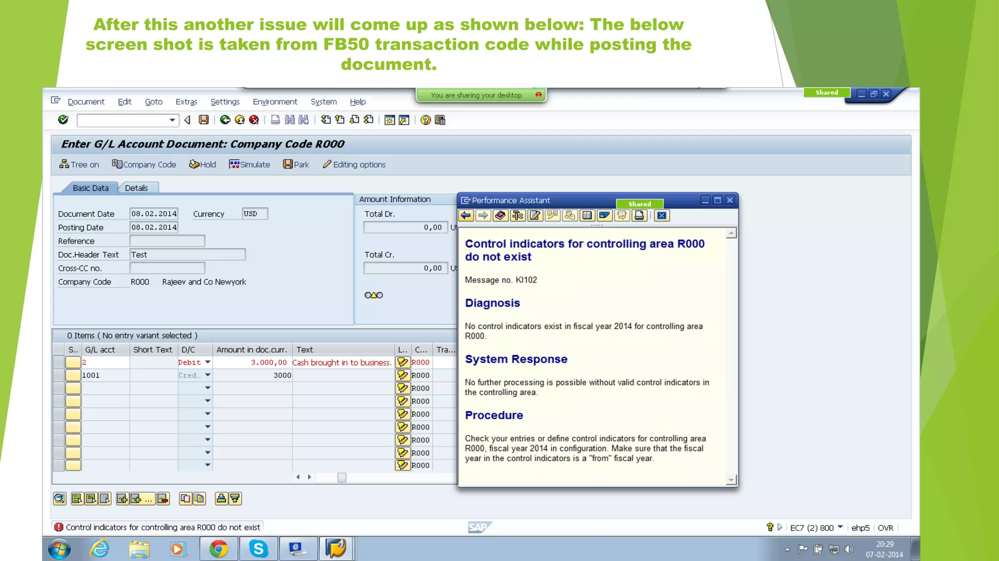 Controlling area issue in sap fico | PPT