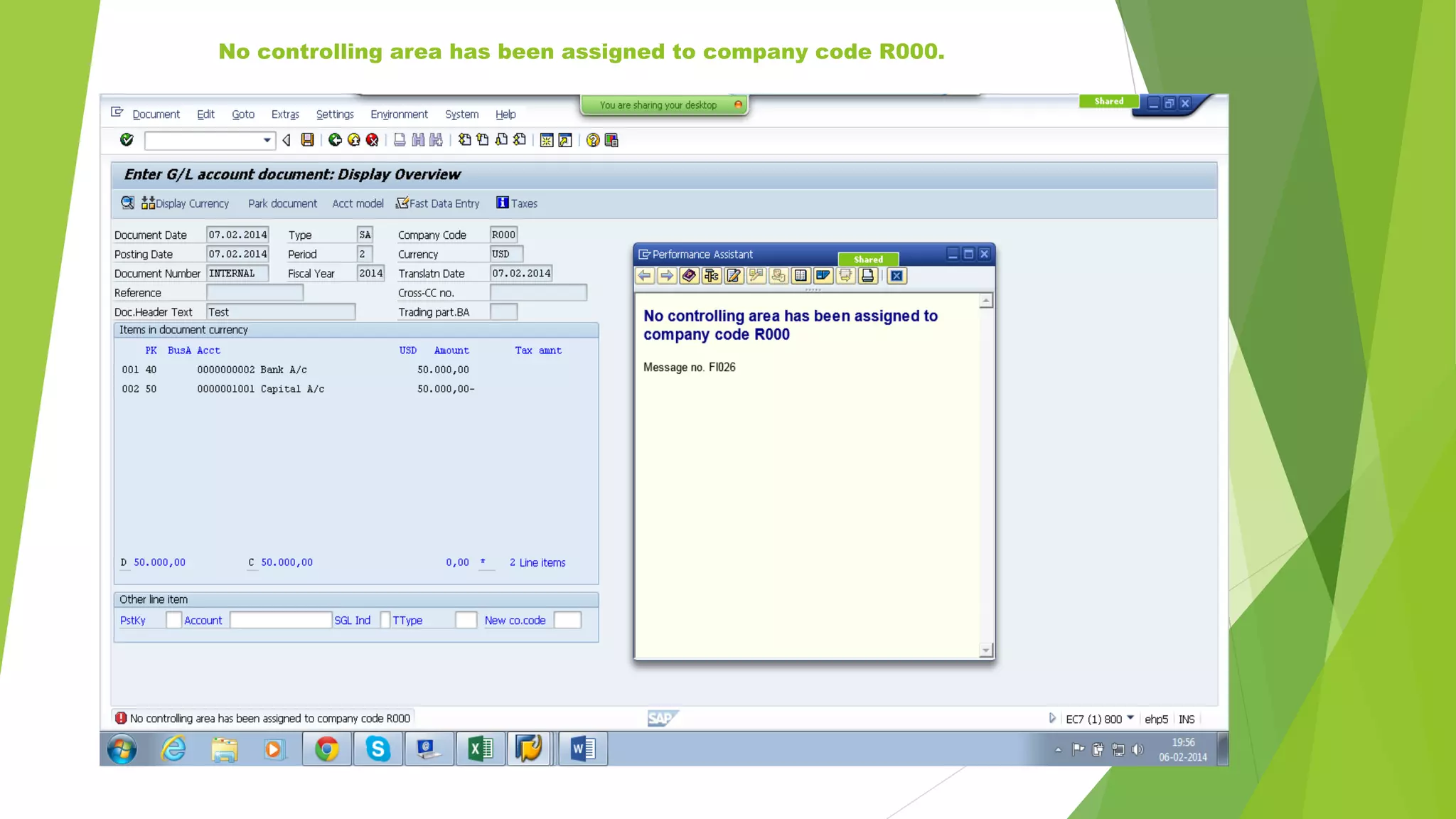 Controlling area issue in sap fico | PPT