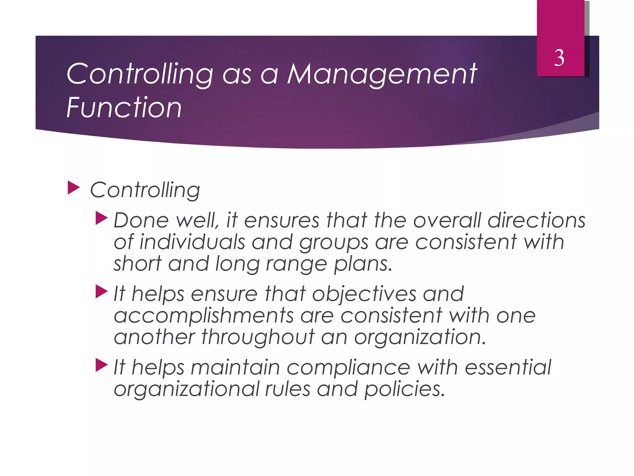 Controlling in Management | PPT