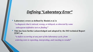 Controlling clinical laboratory errors | PPTX
