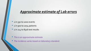 Controlling clinical laboratory errors | PPTX