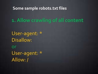 Controlling crawler for better Indexation and Ranking | PPT