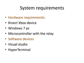 Controlling electrical appliances using human gestures | PPTX