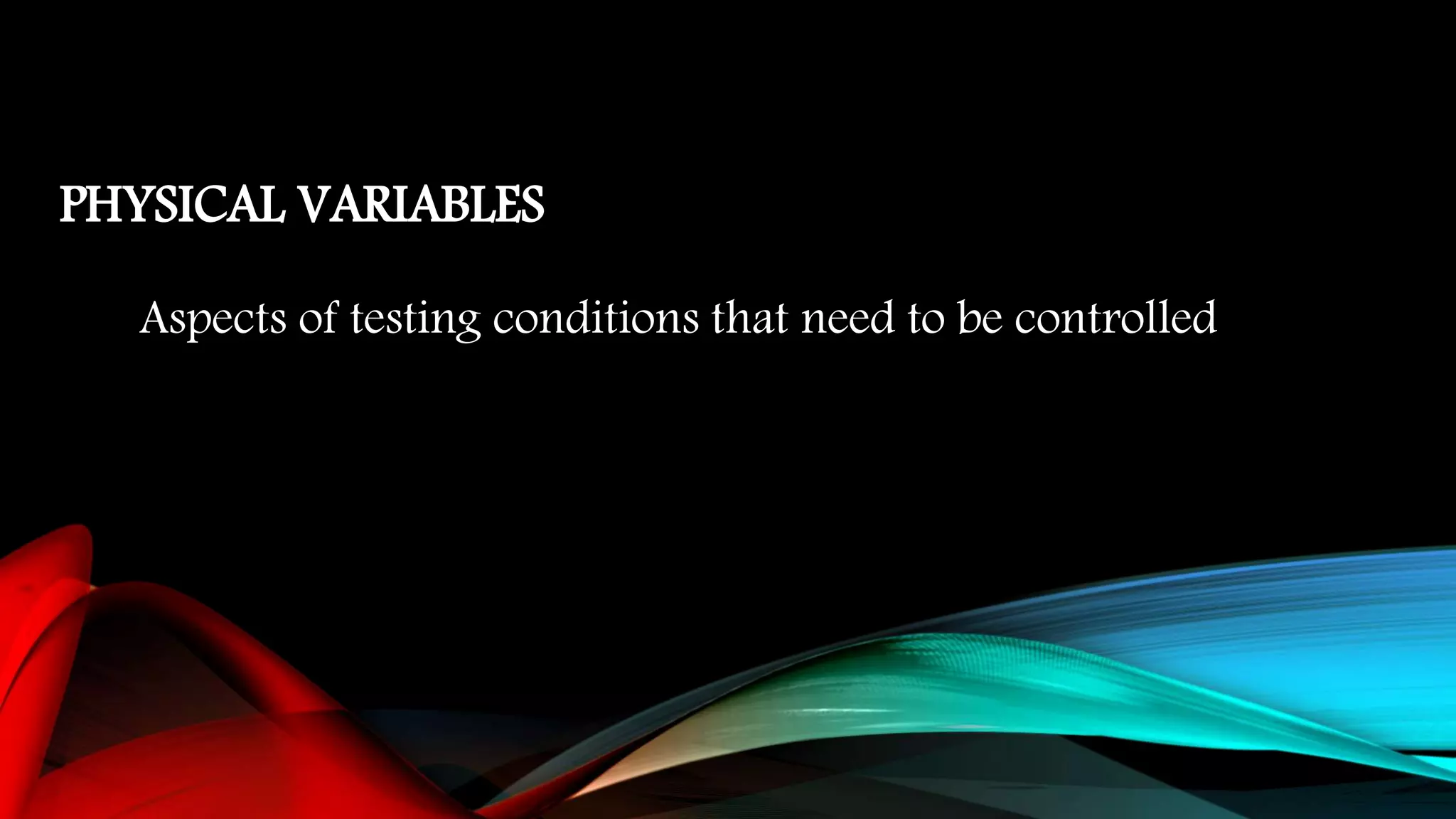 Controlling extraneous variables | PPTX