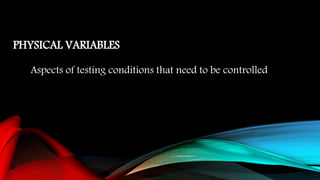 Controlling extraneous variables | PPTX