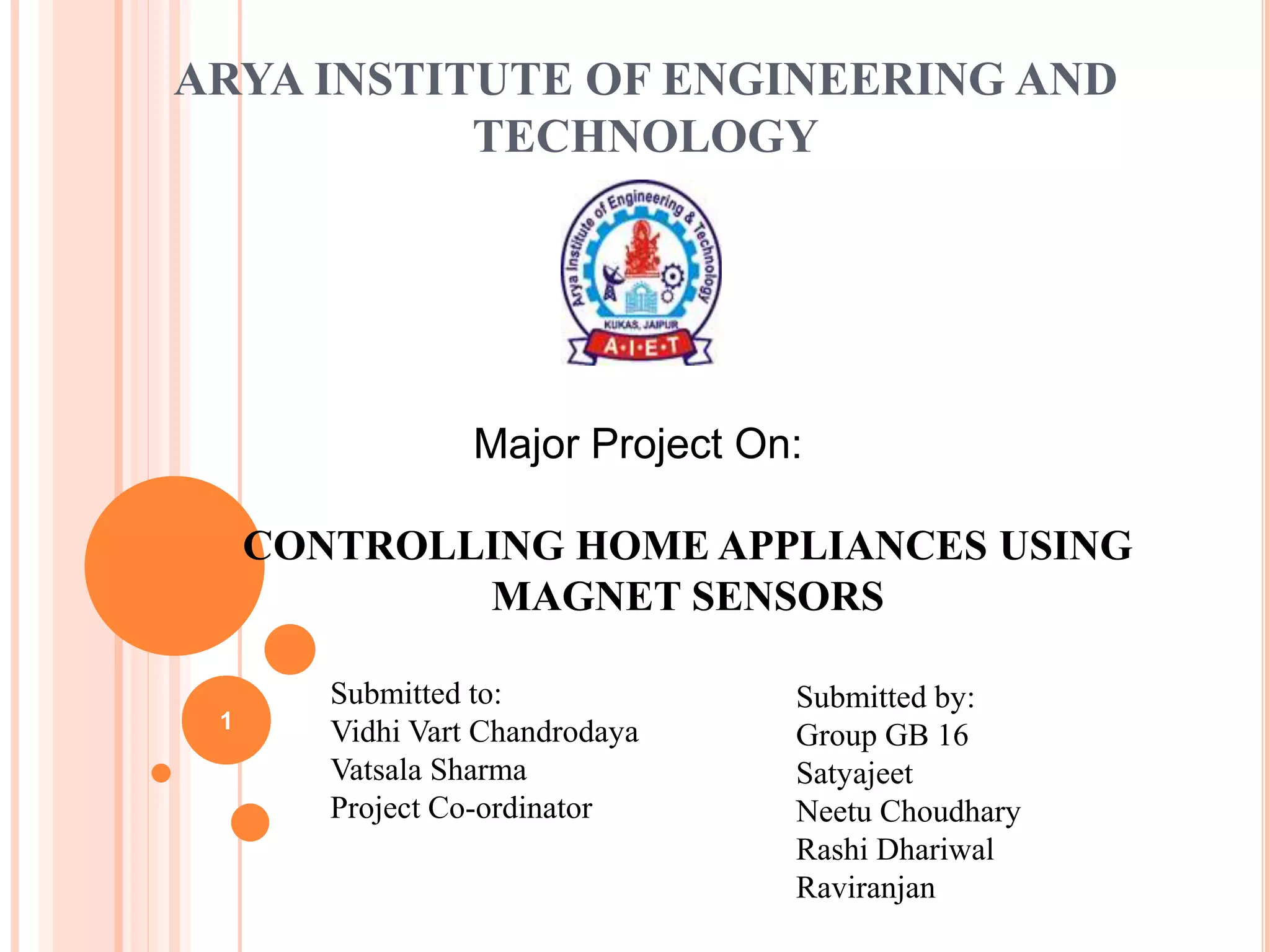 Controlling Home Appliances Using Magnet Sensors | PPT