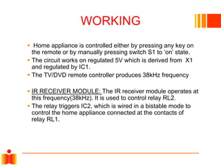 Controlling home appliances using remote | PPTX