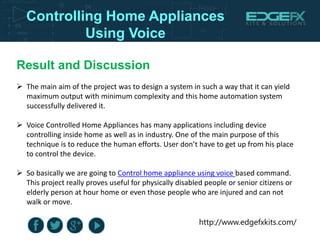 Controlling Home Appliances Using Voice | PPTX