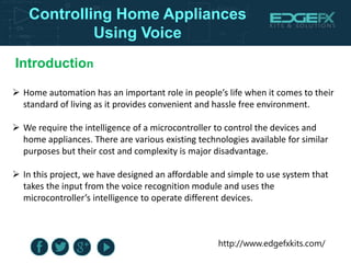 Controlling Home Appliances Using Voice | PPTX