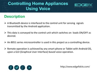 Controlling Home Appliances Using Voice | PPTX