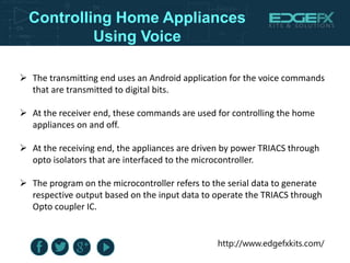Controlling Home Appliances Using Voice | PPTX