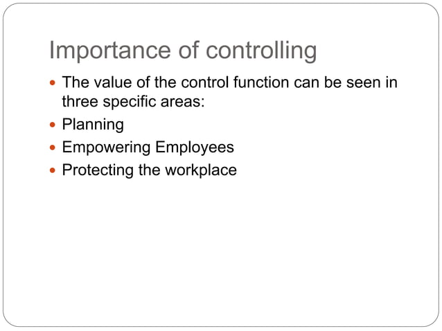 Controlling in management | PPTX | Business | Business and Finance