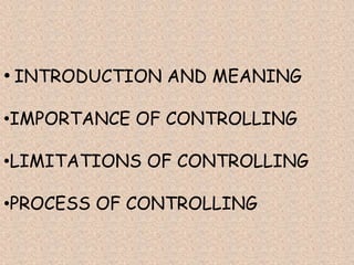 Controlling mangament and its process | PPT