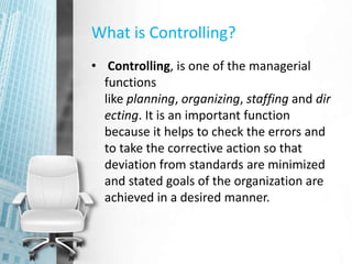 Controlling ppt | PPT