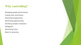 Controlling process, types, approaches | PPTX