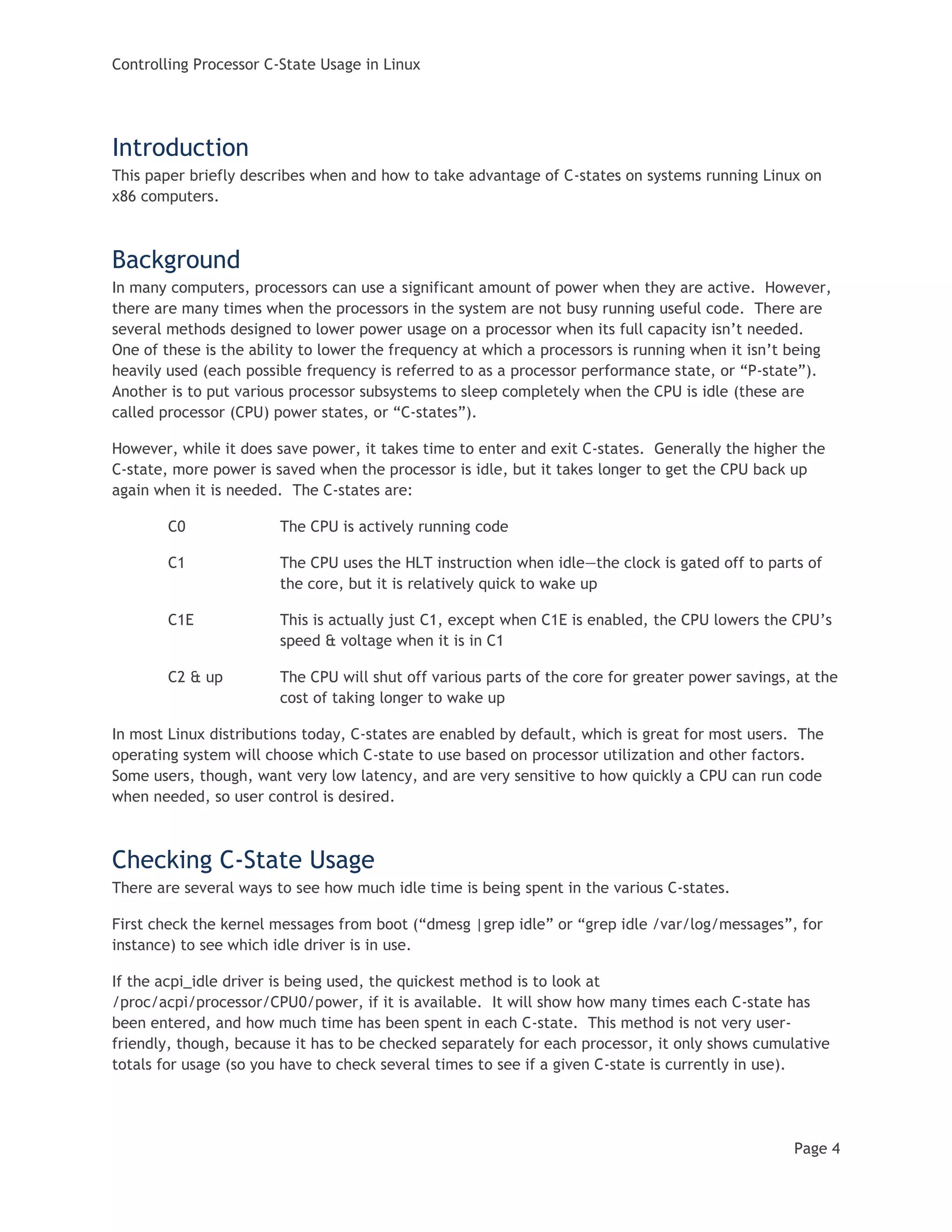 Controlling processor c-state_usage_in_linux_nov2012 | PDF