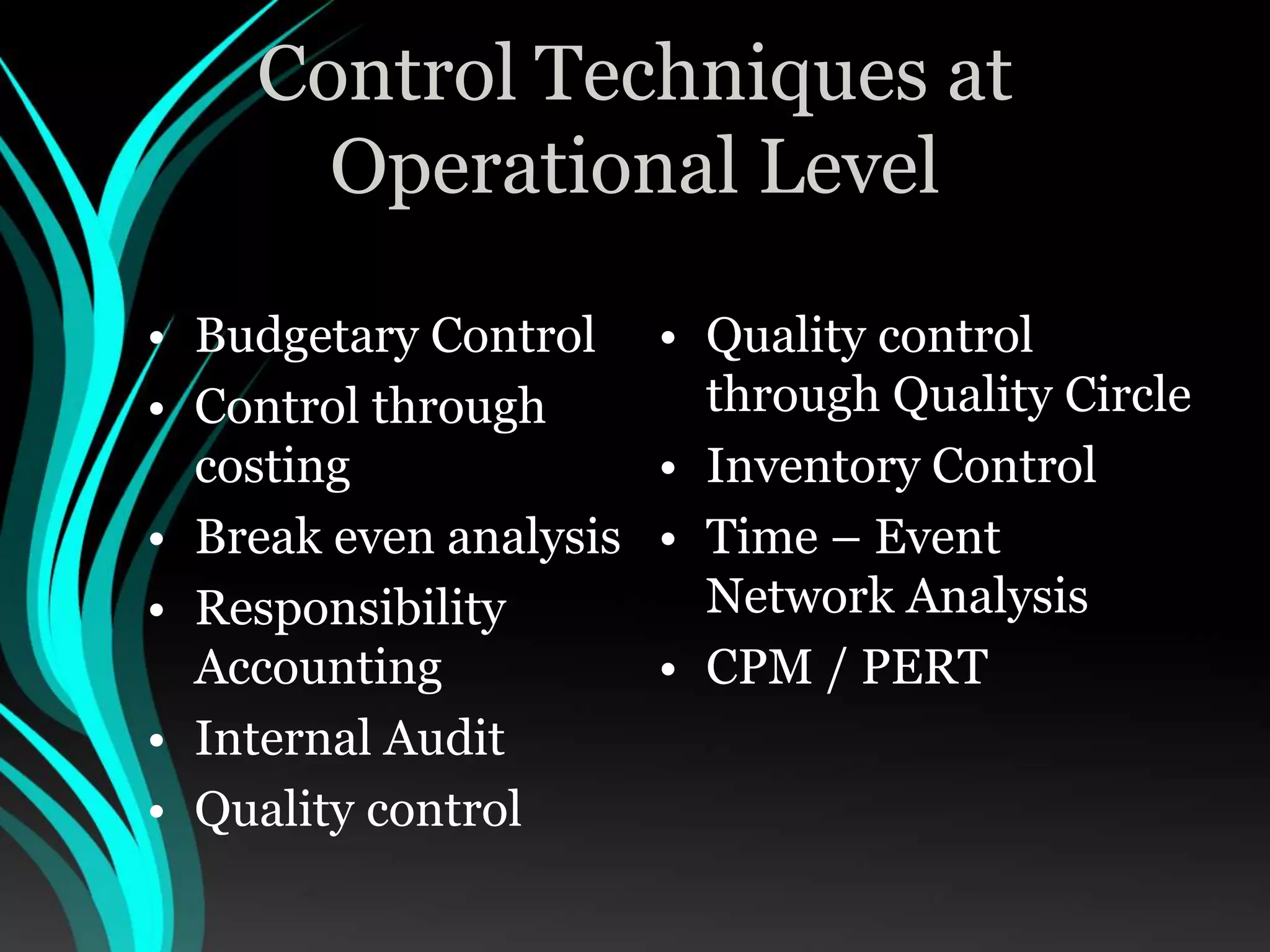 Controlling techniques | PPTX