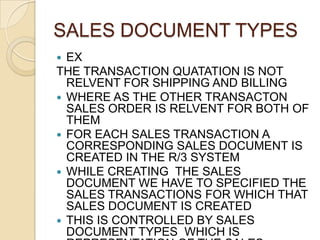 Controlling the data in the sales document | PPT