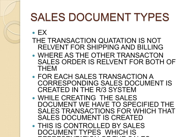 Controlling the data in the sales document | PPT