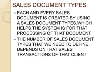Controlling the data in the sales document | PPT